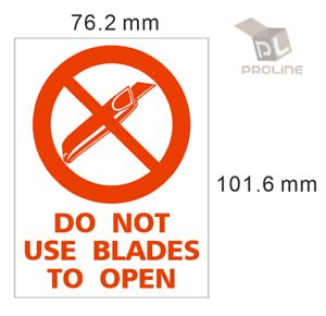 1 Roll 500 Labels 3x4 Do Not Use Blades To Open Warning Stickers EBay