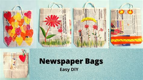 How To Make A Newspaper Bag Paper Bag Ting Bag Diy Ideas Diy