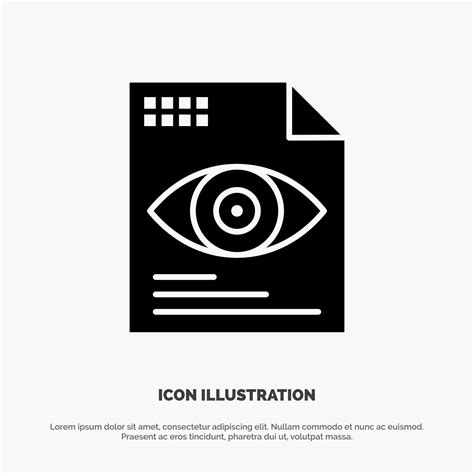 File Text Eye Computing Solid Black Glyph Icon 19179840 Vector Art At