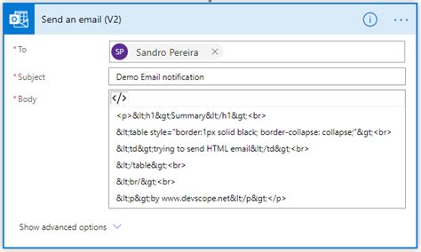 Power Automate Outlook Connector Custom Html Email Notification