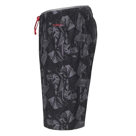 Mens 100 Long Swimshorts Geo Black