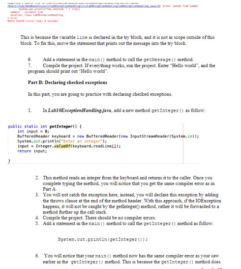solved lab instructions overview 1 part a catching checked