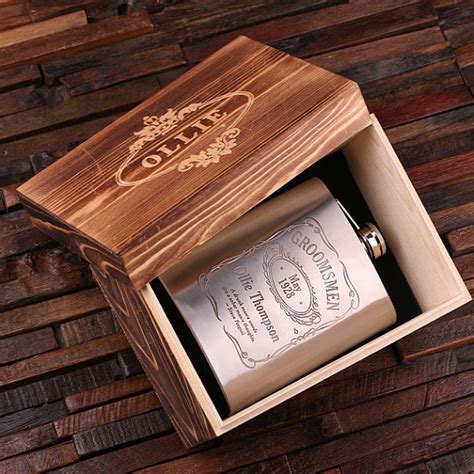 Personalized Stainless Steel 18 Oz Flask With Keepsake Box Teals