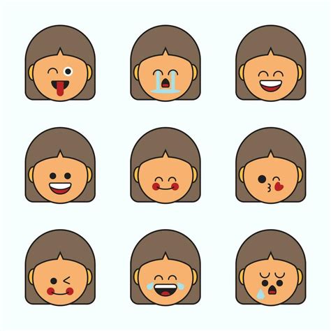 Mothers Face Emoticon Icon Set 32208629 Vector Art At Vecteezy