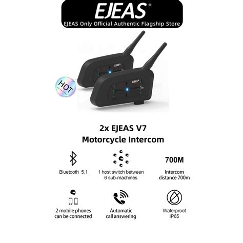 EJEAS V7 2 Pacotes Bluetooth Motocicleta Interfone Capacete Fone De