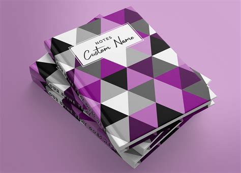 Personalized Subtle Asexual Triangles Journal Ace Pride Flag Color