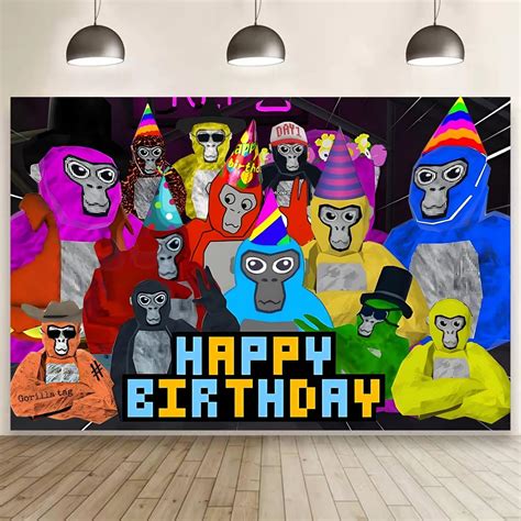 Gorilla Tag Background Birthday Decorations Happy Birthday Banner