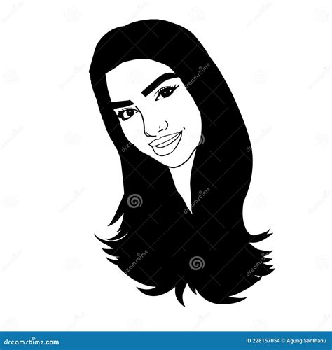 Silhouette Of Girl With Long Hair On White Background Stock Vector