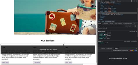 Html My Footer Expands Until Top Of The Container Before That Stack