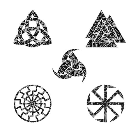 Premium Vector Scandinavian Viking Pattern Symbols Set