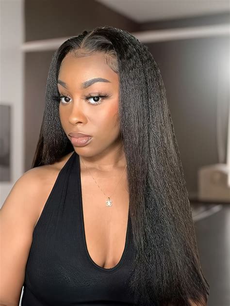 Unice U Part Wig Brazilian Hair Kinky Straight Wig Natural Color 100