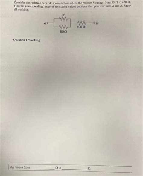 Solved Consider The Resistive Network Shown Below Where The Chegg