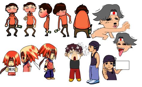 5853 Flash卡通人物角色素材集 动画动漫制作设计矢量图片源文件库302 源码海洋网