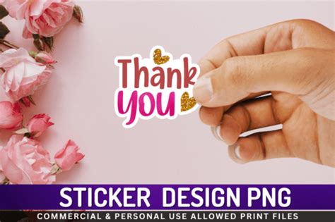 Thank You Sticker Png Desgin Graphic By Regulrcrative · Creative Fabrica