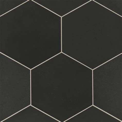 Makoto 10 X 115 Hexagon Matte Porcelain Tile In Kuroi Black