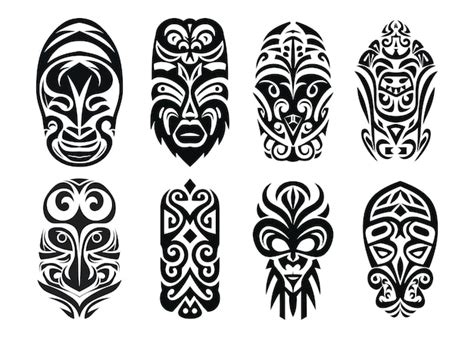 Premium Vector Hand Drawn Set Of Tattoo Sketch Maori Style For Leg Or