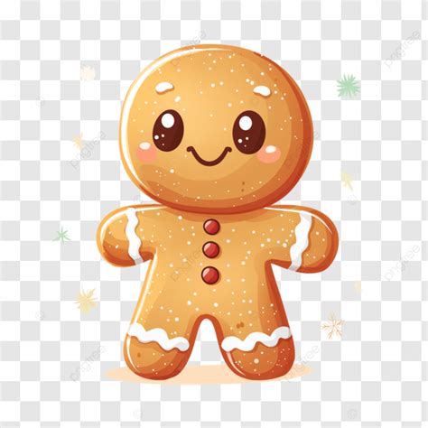 Cute Christmas Gingerbread Man Clipart Illustration Cute Gingerbread