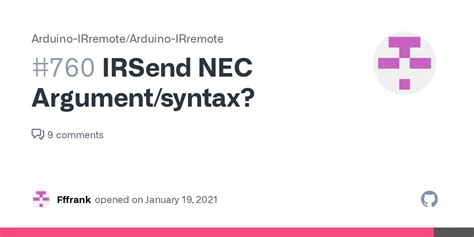Irsend Nec Argumentsyntax · Issue 760 · Arduino Irremotearduino