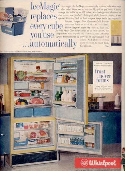 1960 Rca Whirlpool Ice Magic Refrigerator Magazine Ad 5837