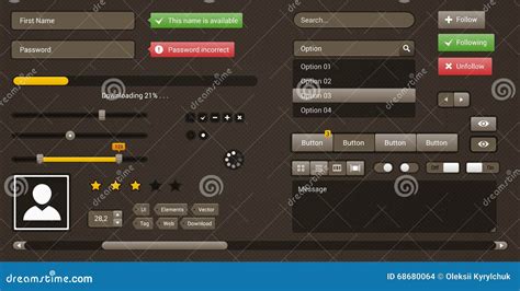 Set UI Elements For Web Site Vector Stock Vector Illustration Of