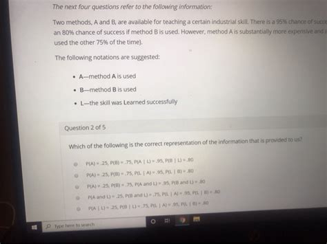 Solved The Next Four Questions Refer To The Following