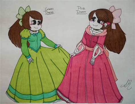 Samantha Green And Pink Dresses By Awesomeartmaster15 On Deviantart