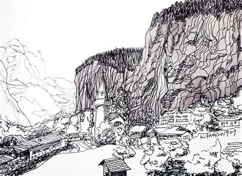 Switzerland Alps Lauterbrunnen 스위스 알프스 라우터브루넨 초입부터 절경 그림에 폭포가 잘