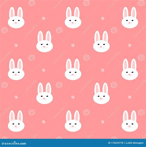 Simple Cute Rabbit Pattern Texture Vector Stock Vector Illustration