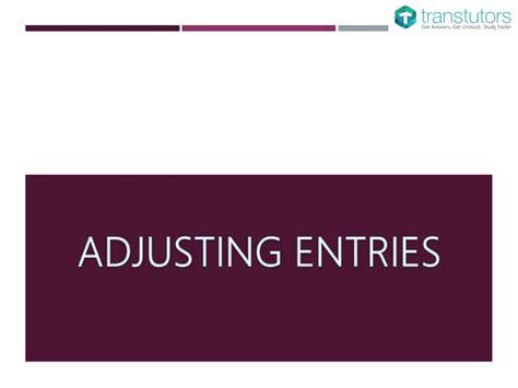 Adjusting Entries Accounting Ppt