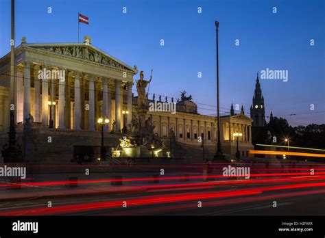 Parliament Buildings On Ringstrabe In Vienna Austria Stock Photo Alamy