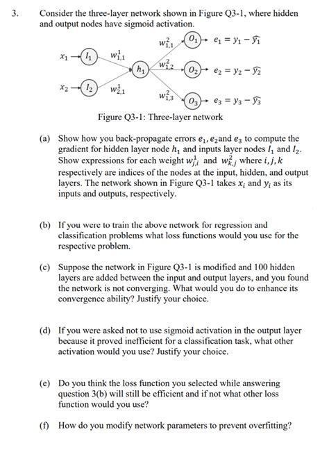 Solved 3 Consider The Three Layer Network Shown In Figure