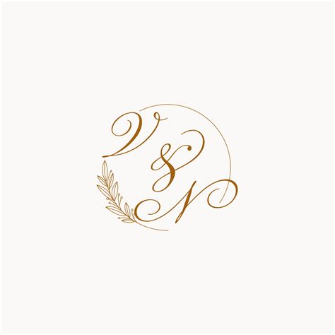 Initials Vn Wedding Monogram Logo With Leaves And Elegant Circular Lines 28187535 Vector Art At