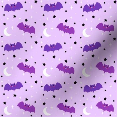 Halloween Cutie Bats Lavender Fabric Spoonflower Purple Halloween