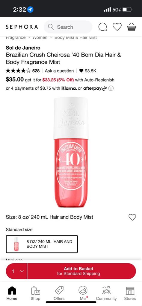 Brazilian Crush Cheirosa 40 Bom Dia Hair And Body Fragrance Mist Sol