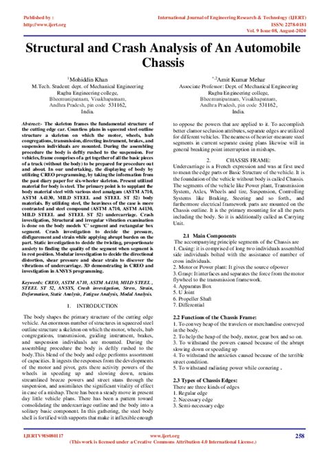 Pdf Structural Stress Analysis Of An Automotive Vehicle Chassis Yohannes Kefale