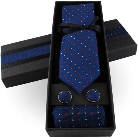 Elegancki Krawat Męski Zestaw Spinki Poszetka M311 9611112644