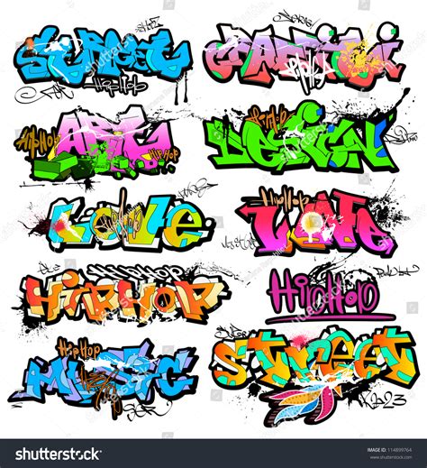 Graffiti Wall Vector Urban Art Stock Vector Royalty Free 114899764