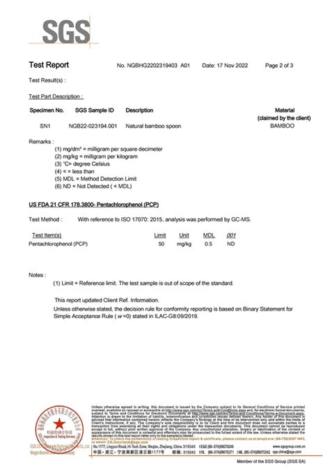 Certificate Huaihua Hengyu Bamboo Development Co Ltd
