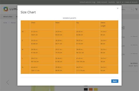 Magento Size Chart Extension Creating Size Chart For Garment Goods