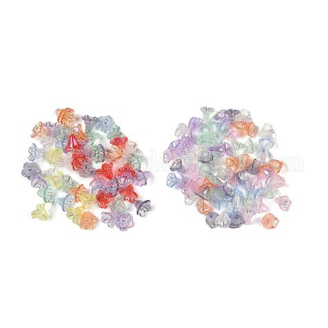 China Factory Plated Ab Acrylic Beads Cap Flowerleaf 13x135x10mm