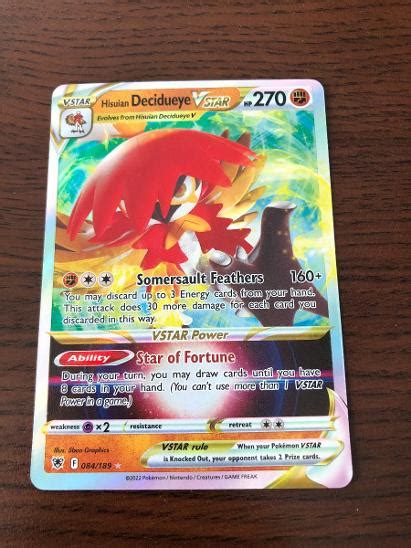 Pokémon karta Hisuian Decidueye V STAR 84 189 Astral Radiance Aukro