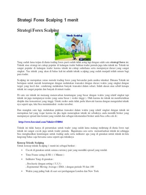 Strategi Forex Scalping 1 Menit Pdf Bisnis