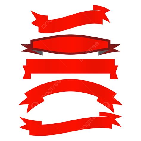 Set Red Ribbon Banner Hd Image Ribbon Ribbon Set Red Banner Png And