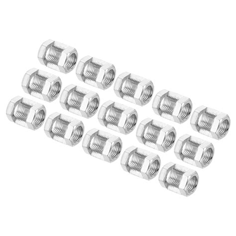 Uxcell M X Mm Hexagon Coupling Nut Mm Threaded Iron Zinc Plating