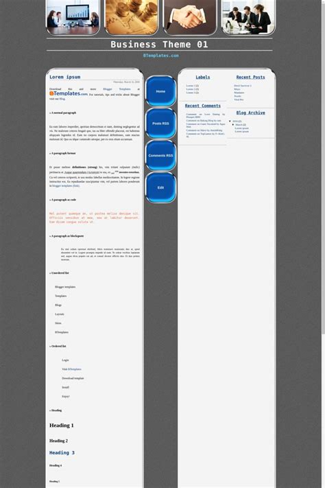 Business Theme 01 Blogger Template Btemplates