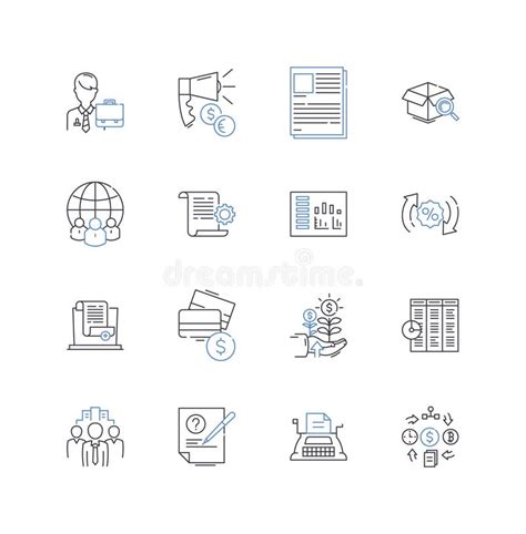 Portfolio Management Space Line Icons Collection Strategy Allocation