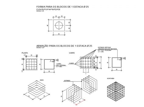 Frame For One Stack Block Cad Structure Details Dwg File