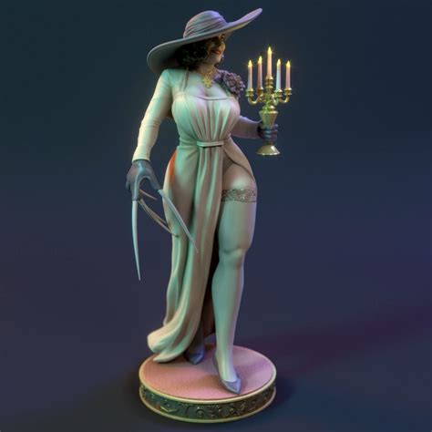 Lady Dimitrescu From Resident Evil 3D Printed Pinup Statue Etsy