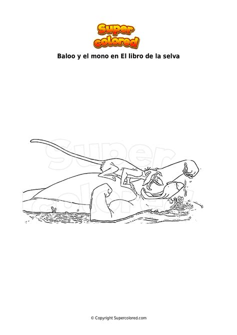 Dibujo Para Colorear Baloo Y El Mono En El Libro De La Selva