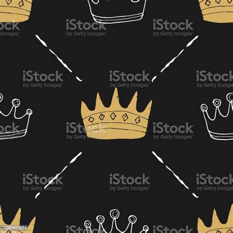 크라운 완벽 한 패턴 손으로 그려진된 로얄 한다면 배경 벡터 일러스트 레이 션 고풍스런에 대한 스톡 벡터 아트 및 기타 이미지 고풍스런 공주 낙서 드로잉 Istock